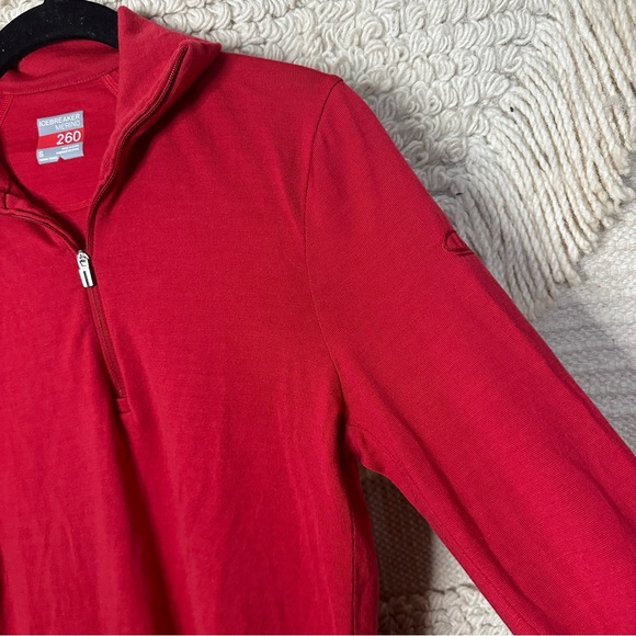Icebreaker | Tops | Icebreaker Red Merino 26 Wool Quarter Zip Baselayer ...